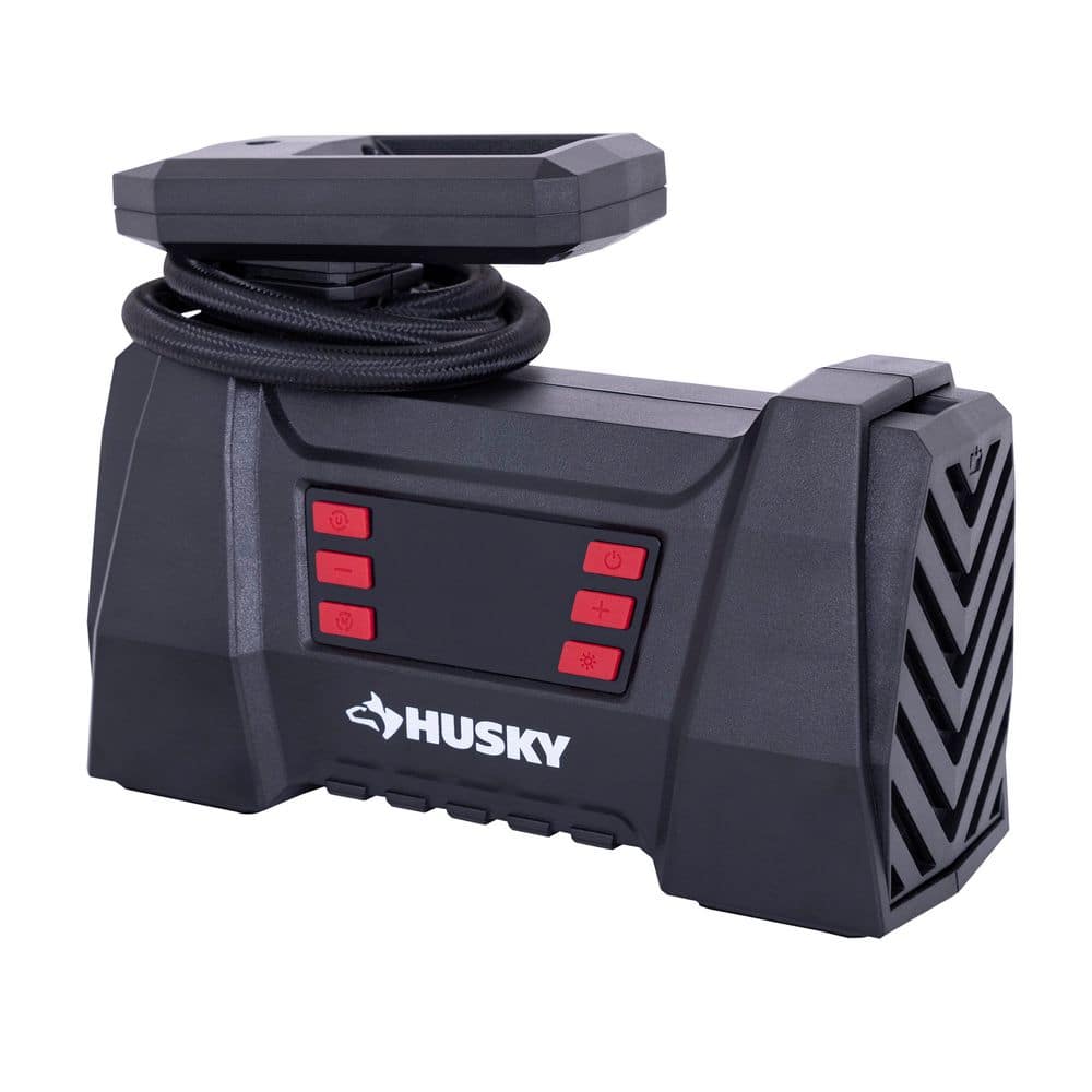 Husky 12-Volt DC Portable Fast Flow Air Compressor Air Pump Inflator ...