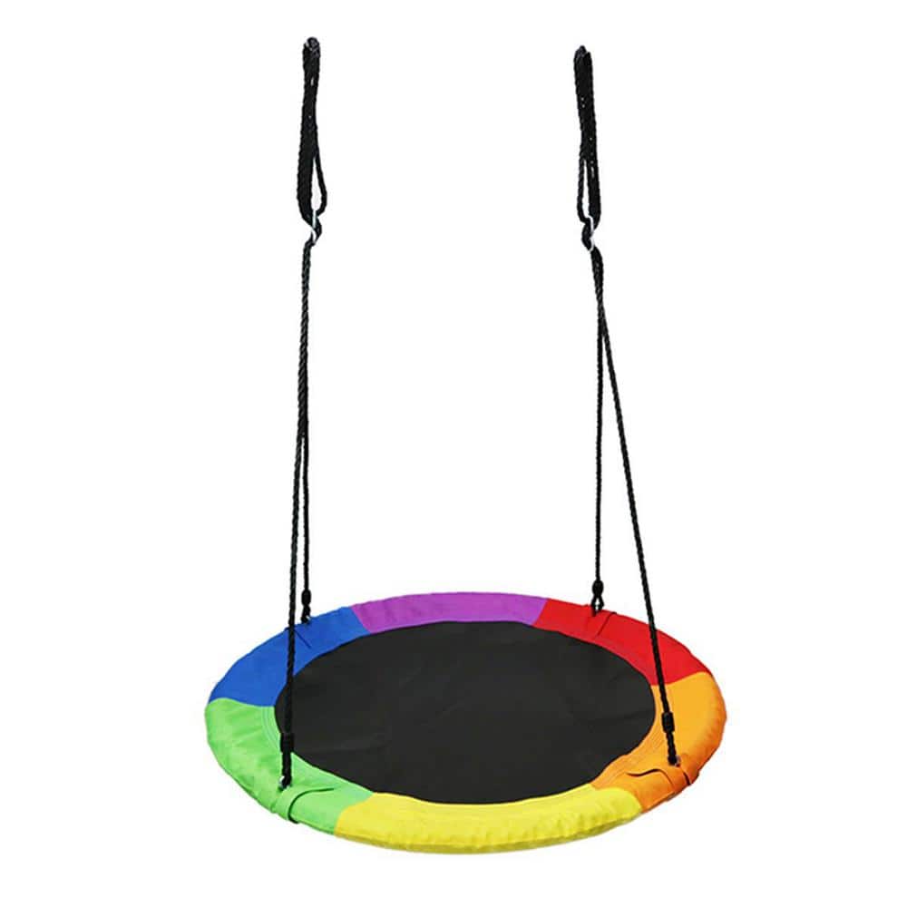 SereneLife Flying Fun Rainbow Toy Disc Swing - Indoor/Outdoor Hanging ...