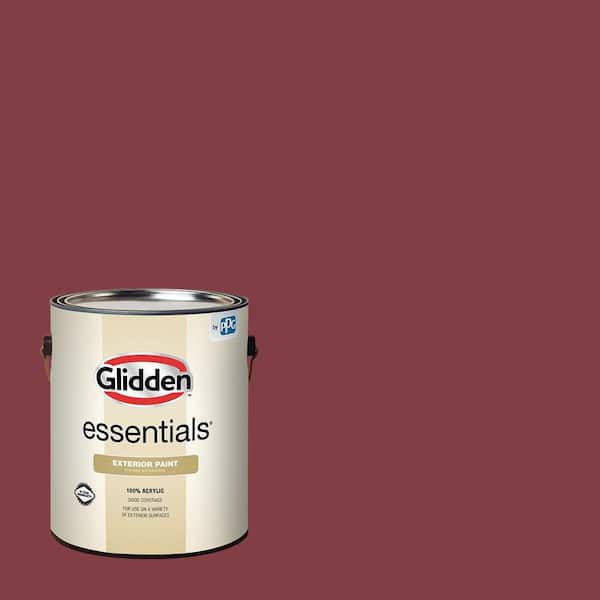 Glidden Essentials 1 gal. PPG1052-7 Ruby Lips Flat Exterior Paint ...
