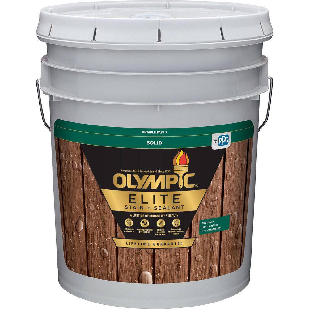 Olympic Elite 5 gal. Base 2 Solid Advanced Exterior Stain and Sealer in ...