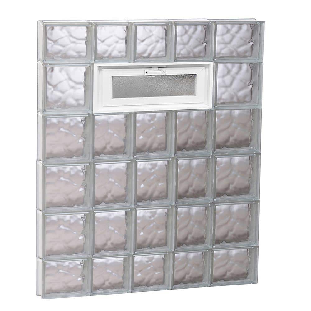 Clearly Secure 32.75 in. x 42.5 in. x 3.125 in. Frameless Wave Pattern ...