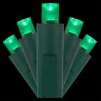 Wintergreen Lighting 24 ft. 70-Light Green 5 mm LED Mini Light Set 20356