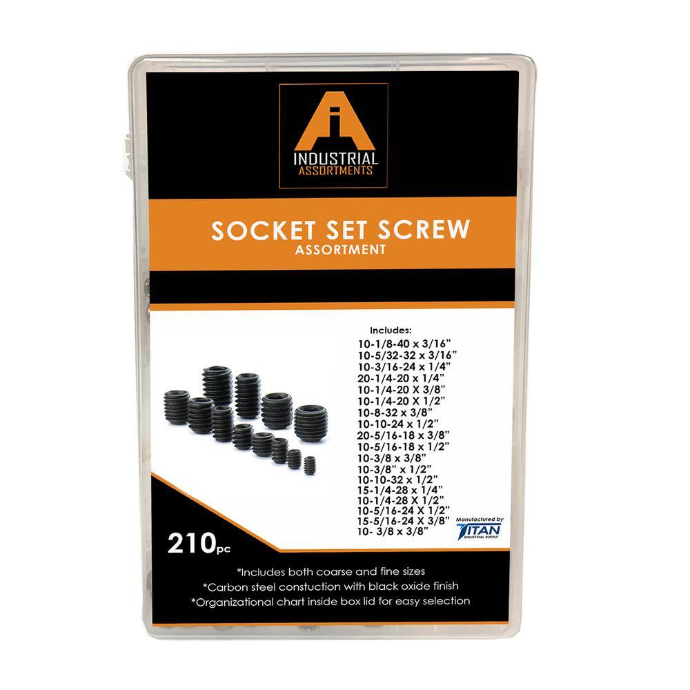 TITAN INDUSTRIAL SUPPLY 210 Piece Set Screw Kit SMPLSS - The Home Depot