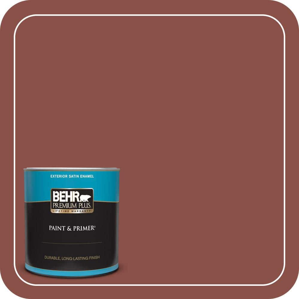 BEHR PREMIUM PLUS 1 qt. #S150-6 Spiced Berry Satin Enamel Exterior ...