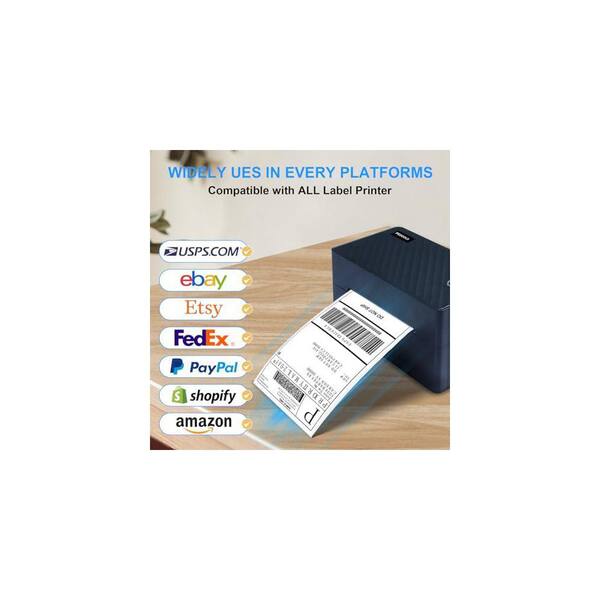 Thermal Label Printer 4x6 Direct Thermal Labels 500 Sheets Per Roll | 1 ...