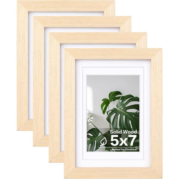 5x7 Oak Wood Wood Hanging Picture Frame Set of 4 Y02306 - The Home Depot