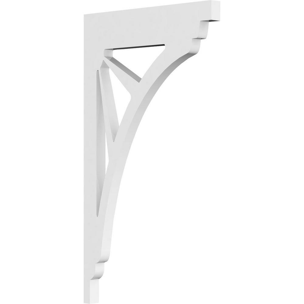 Ekena Millwork 5/8 in. W X 14 in. H X 8 in. D PVC Stanford Bracket ...