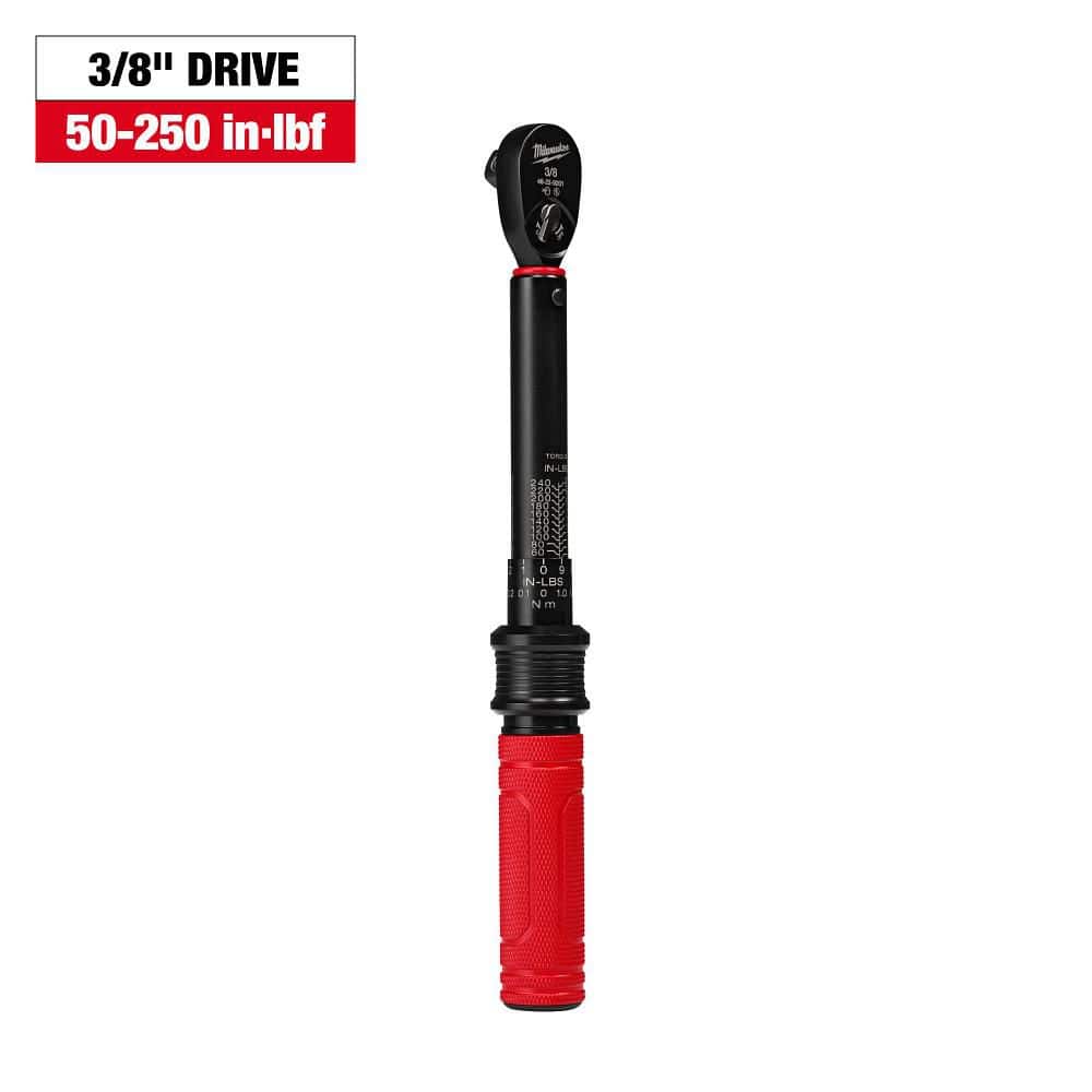Milwaukee 3/8 in. Drive 50-250 ft./lbs. Click Torque Wrench 48-22-9201 ...
