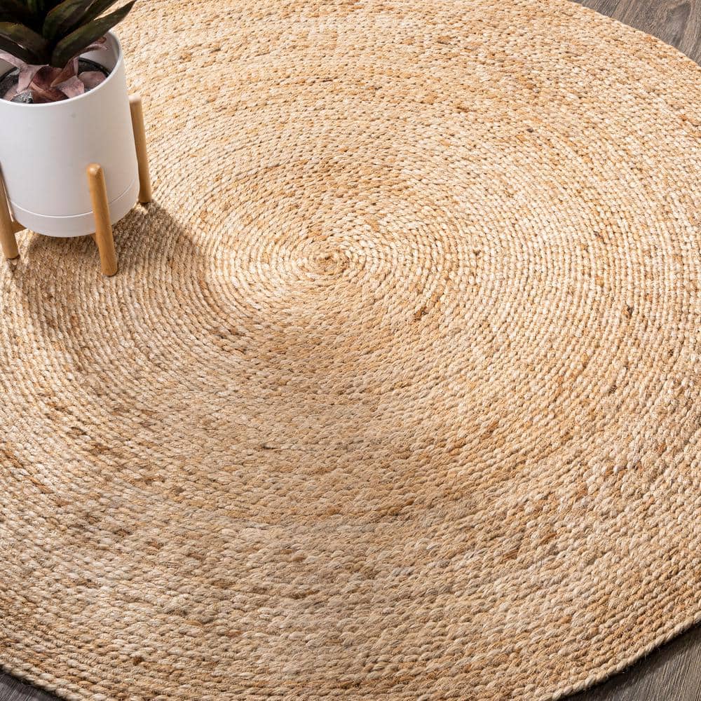 JONATHAN Y Soleil Round Natural Jute Braided Circle Natural 8' Round ...