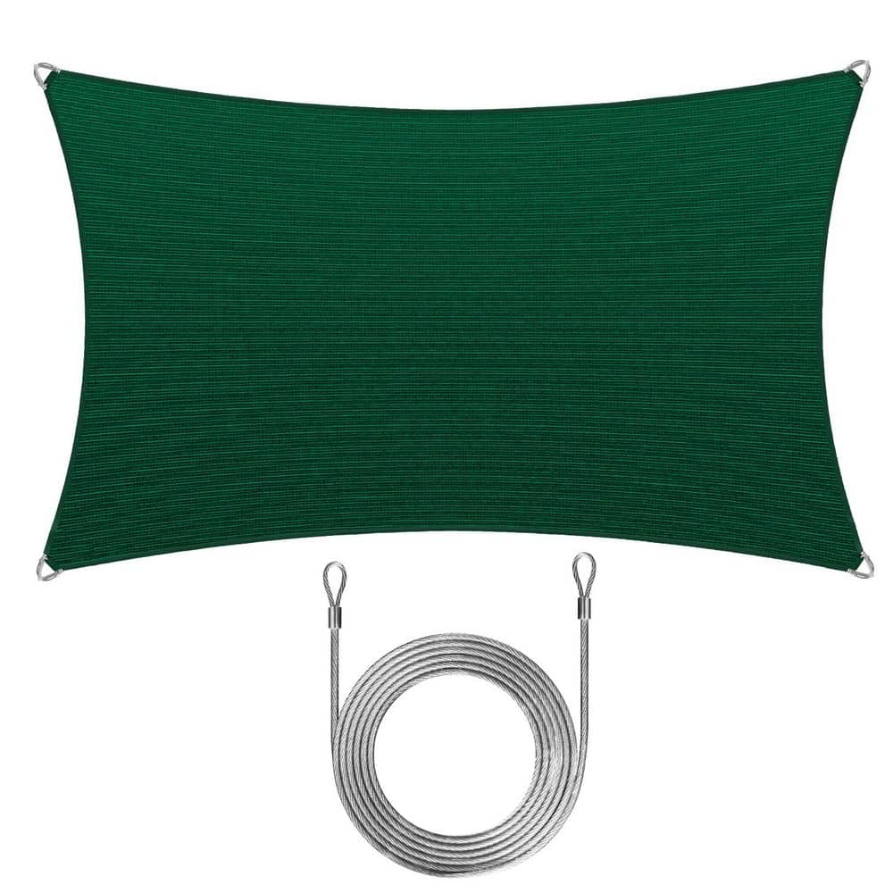 ROYAL SHADE 16 ft. x 20 ft. Rectangle Pro Ring Sun Shade Sail with Rope ...