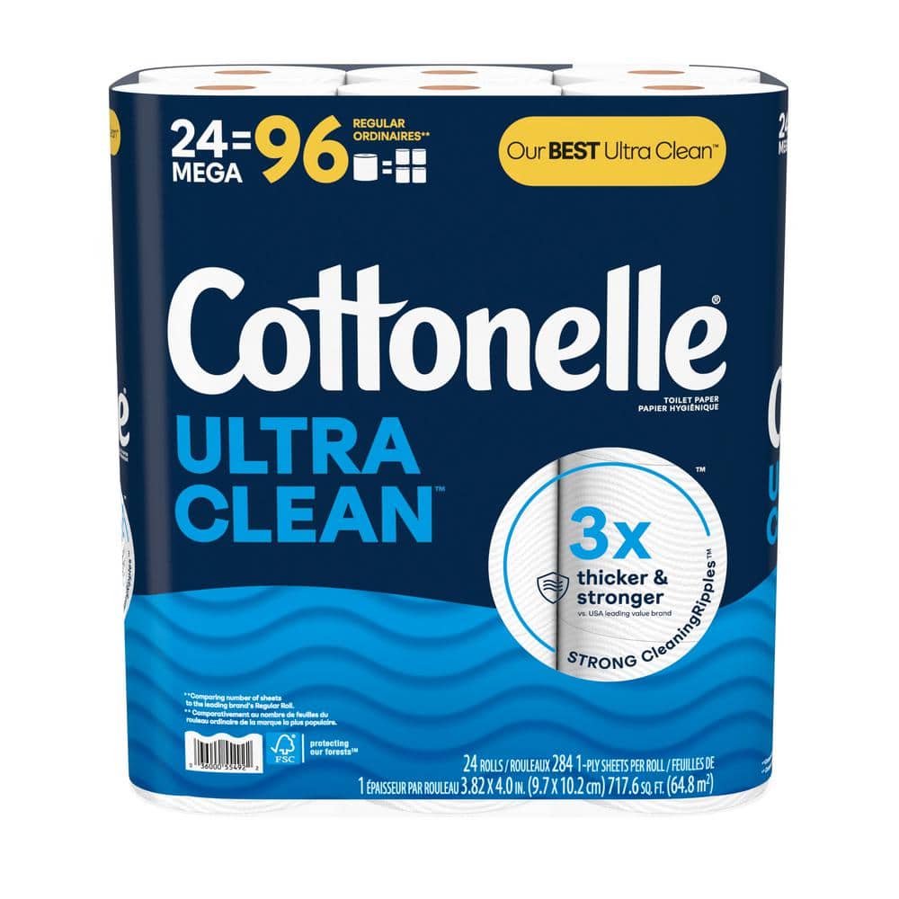 Cottonelle Ultra-Clean Toilet Tissue (284 Sheets Per Roll 24 Rolls Per ...