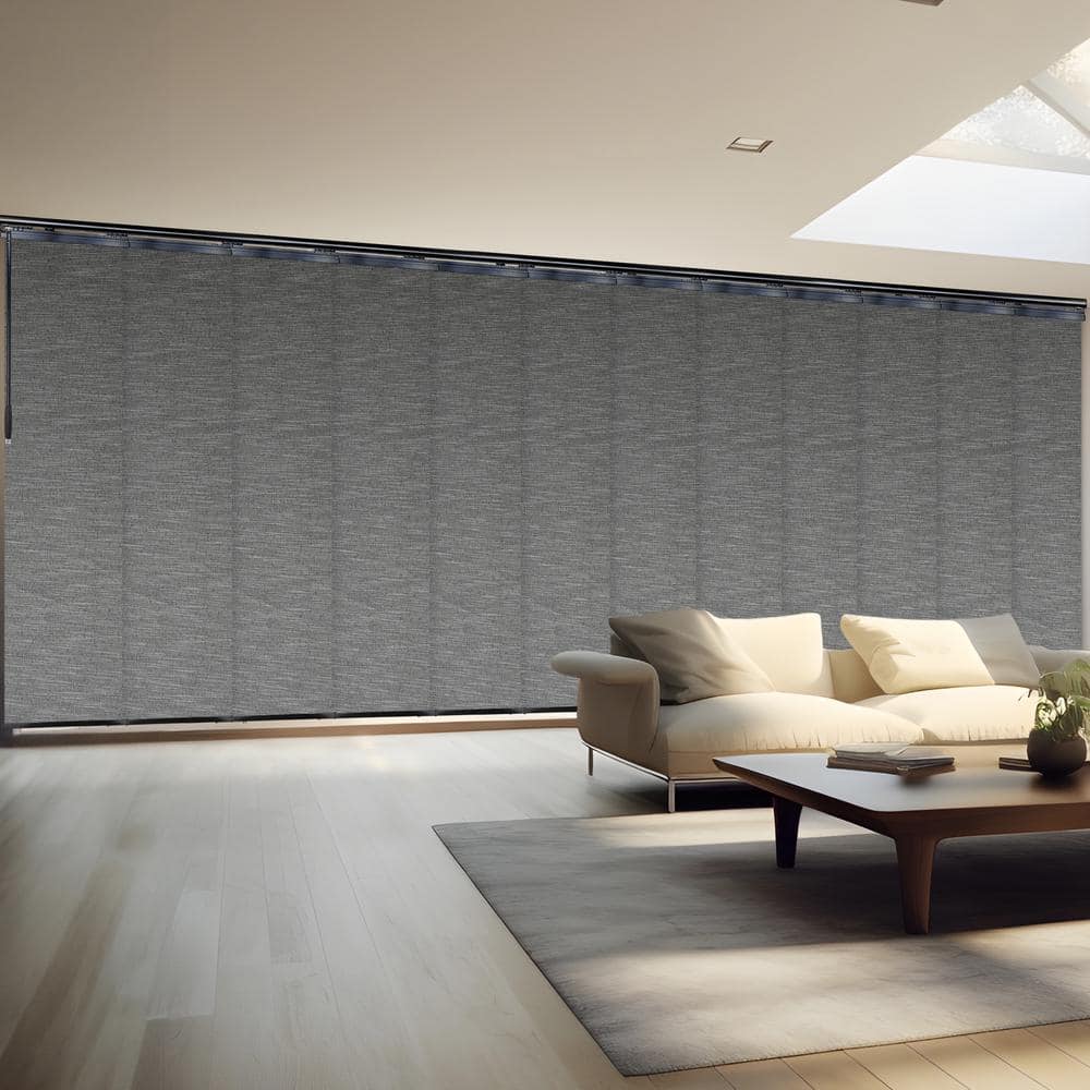 EMOH Heather 140 in. x 260 in. W x 94 in. L Adjustable 12-Panel, Black ...