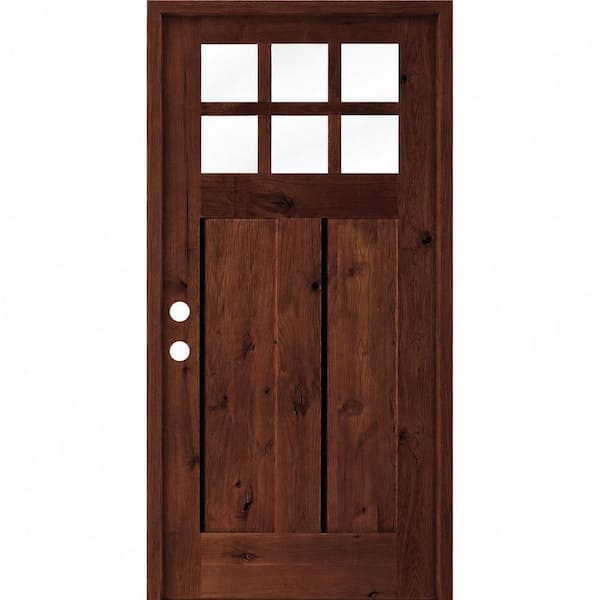 Krosswood Doors 32 in. x 80 in. Craftsman Knotty Alder Right-Hand ...