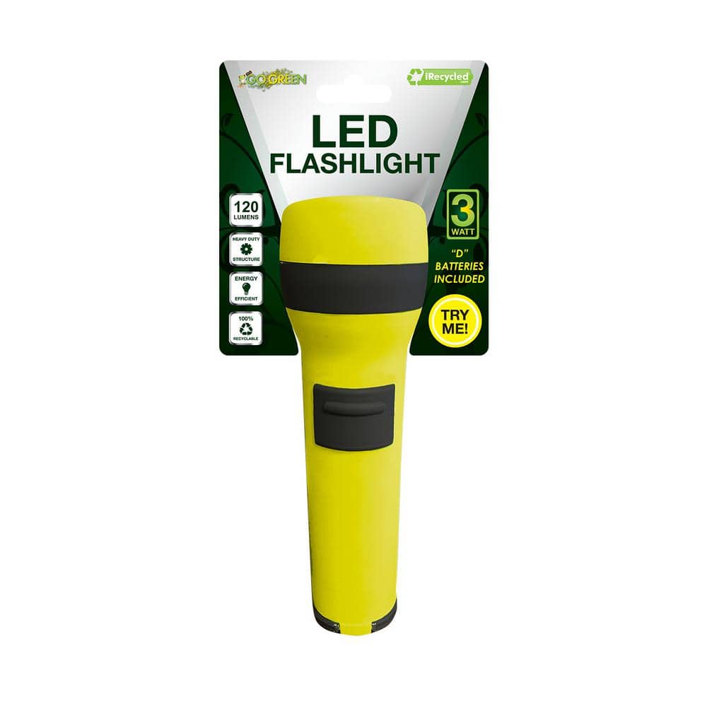 GoGreen Power LED Focus Beam Flashlight - 120 Lumens - Powered by 2D ...