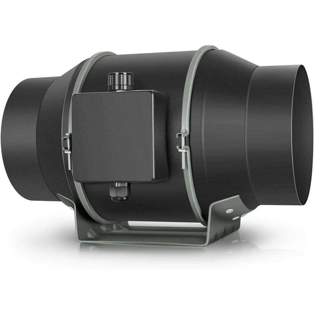 Edendirect 6 in. 370 CFM Duct Inline Ventilation Fan in Black with ...