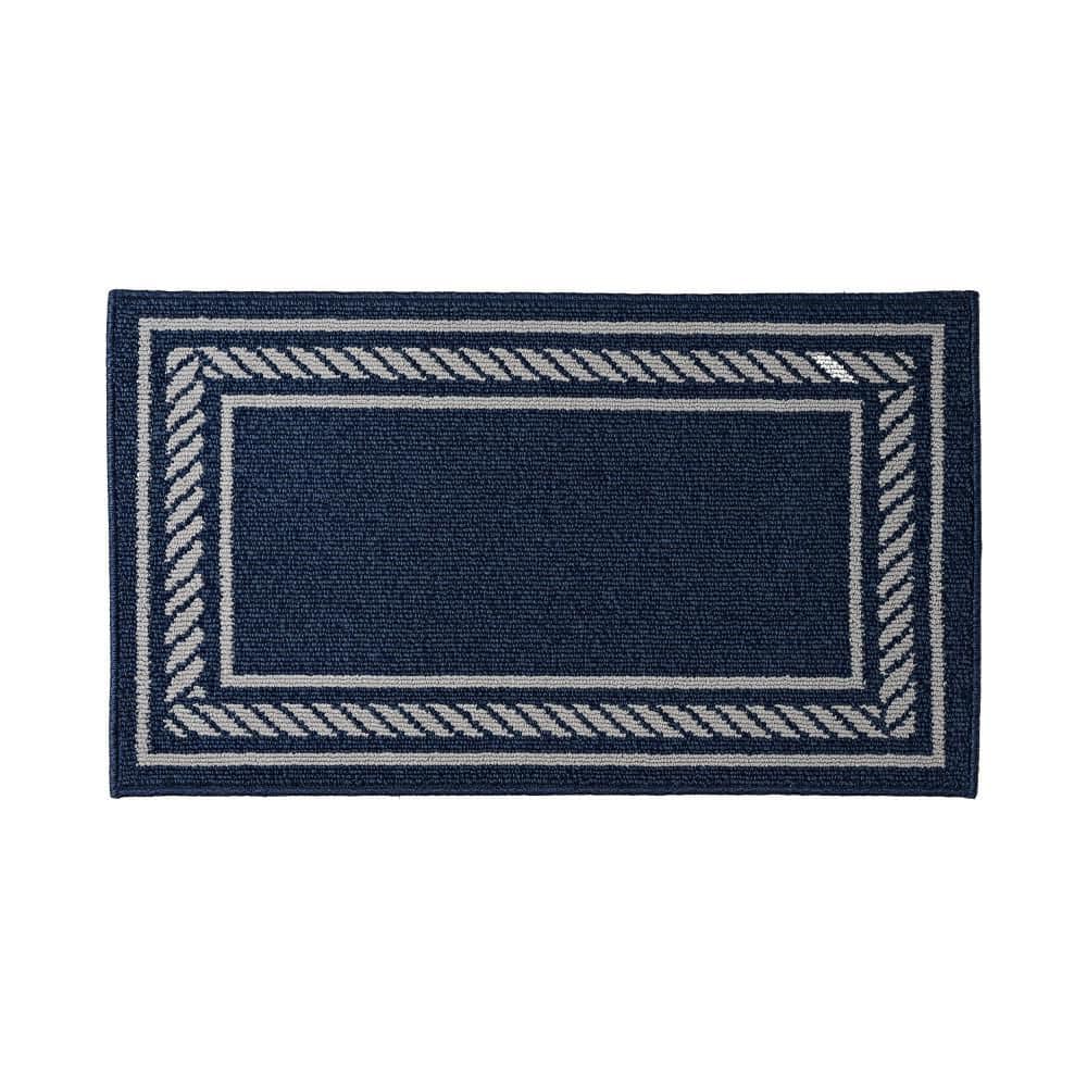 Nautica Washable Skid Resistant Denim Twist/Light Grey 2.2 ft. x 4 ft ...