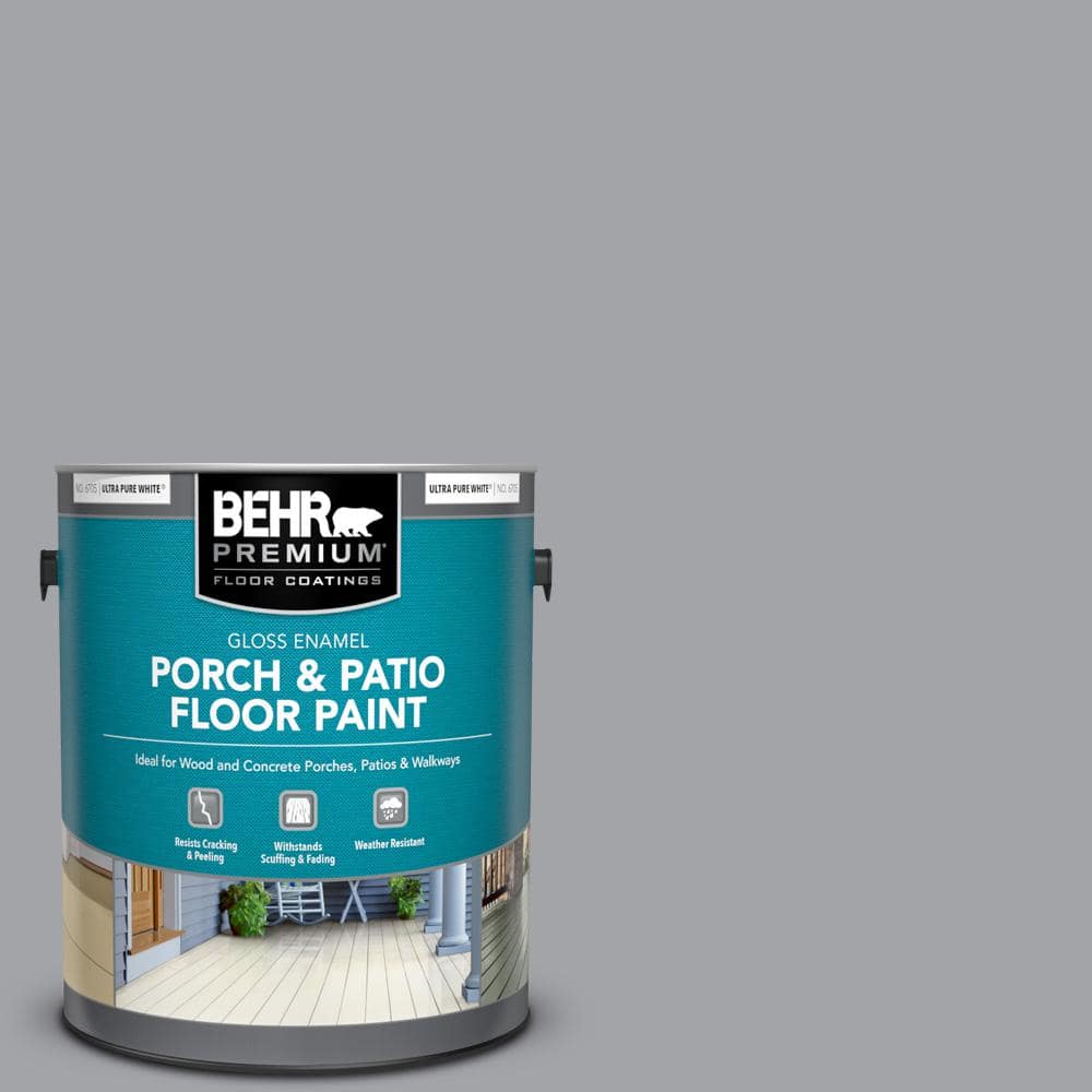 BEHR PREMIUM 1 gal. #N530-4 Power Gray Gloss Enamel Interior/Exterior ...