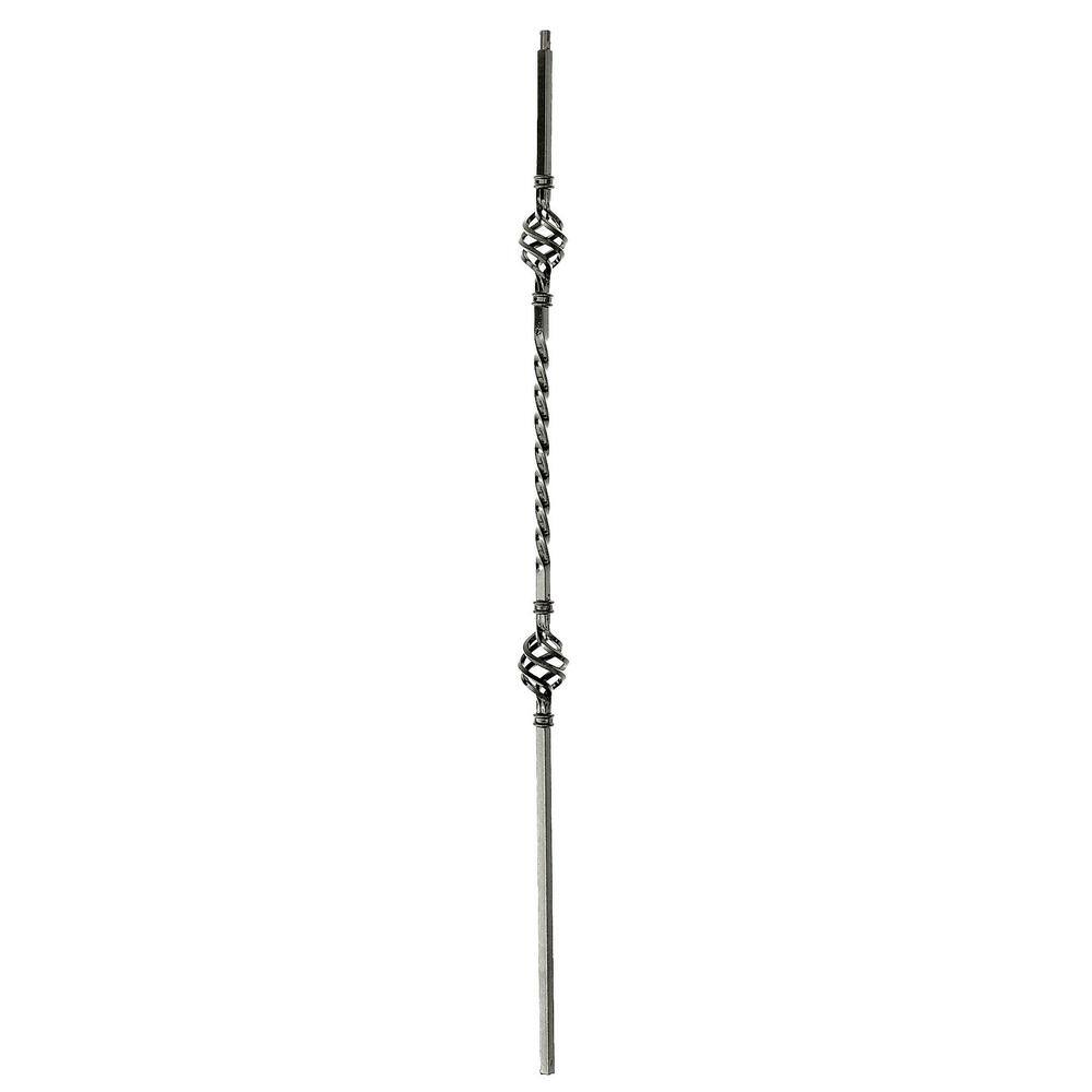 arteferro 44 in. x 1/2 in. Twist With Dual Baskets Warm Nickel Powder ...