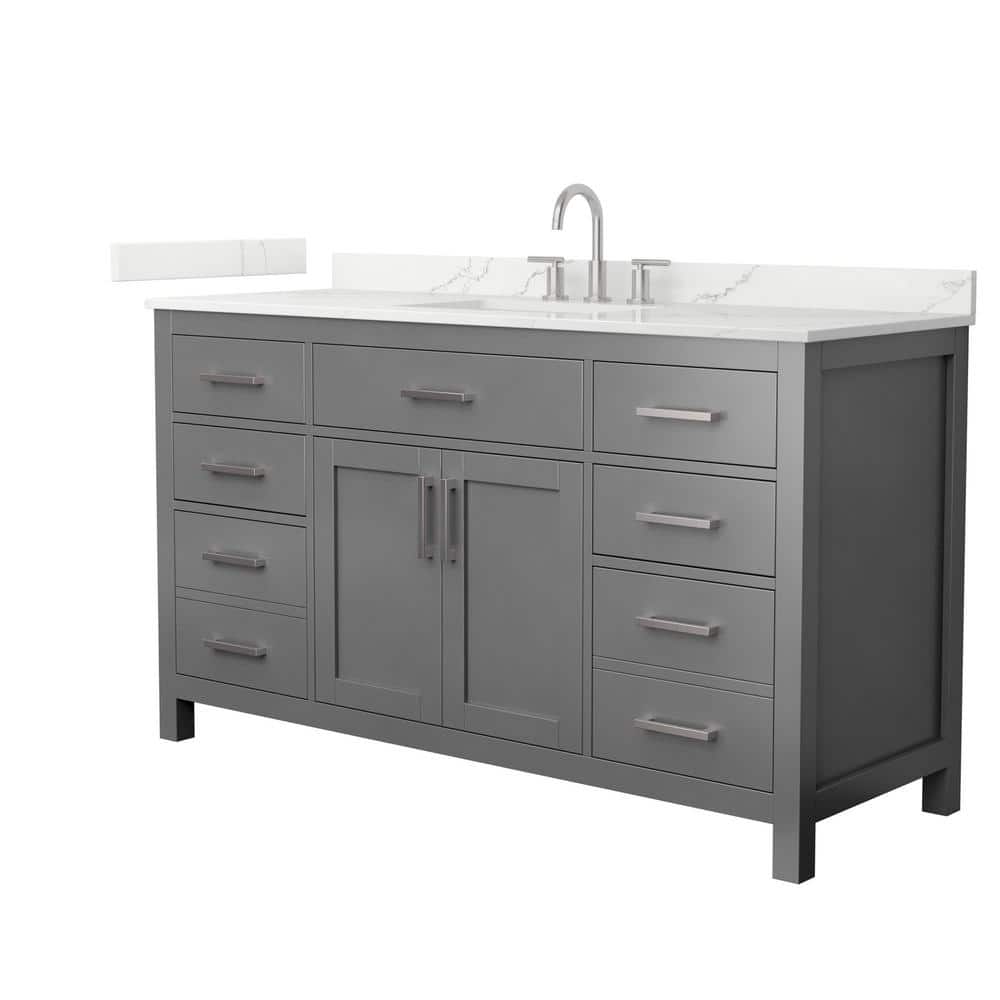 Wyndham Collection Beckett 60 in. Single Freestanding Dark Gray Bath ...