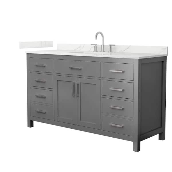 Wyndham Collection Beckett 60 in. Single Freestanding Dark Gray Bath ...