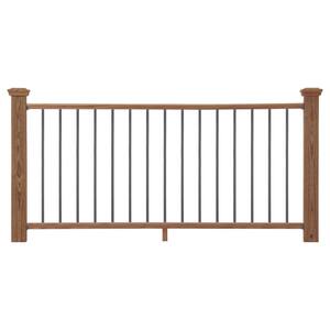 ProWood 6 ft. Walnut-Tone Southern Yellow Pine Stair Rail Kit with ...