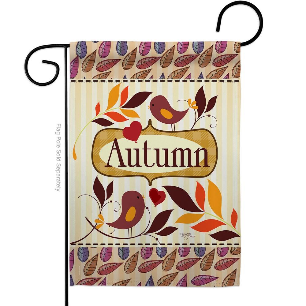 Breeze Decor 13 in. x 18.5 in. Birds Autumn Garden Flag Double-Sided ...
