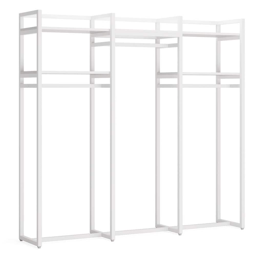 Tribesigns Cynthia All White Freestanding Garment Rack with Hang Rod ...