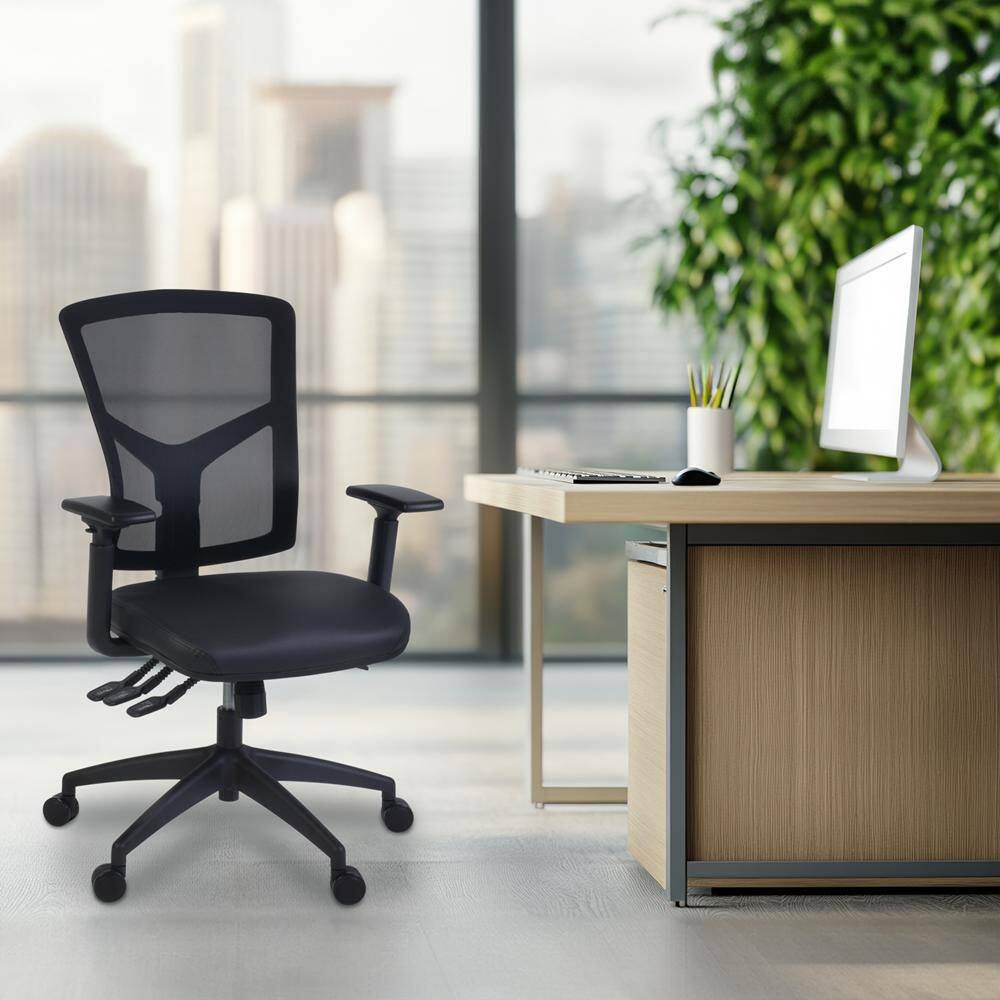 Regency Vinyl Ergonomic Mesh High-Back Multi-Function Task Chair in ...