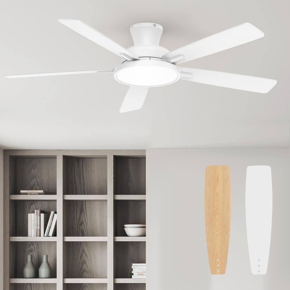 QRMOK T5 52 in. Indoor Ceiling Fan with Light, Remote Control, Quiet ...