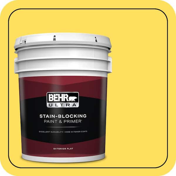 BEHR ULTRA 5 gal. #380B-5 Neon Light Flat Exterior Paint & Primer ...