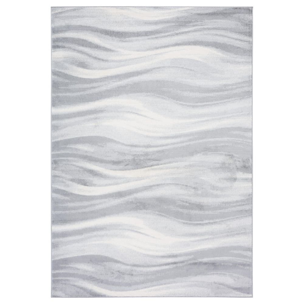 SAFAVIEH Jasper 9 ft. x 12 ft. Gray/Ivory Gradient Waves Area Rug ...