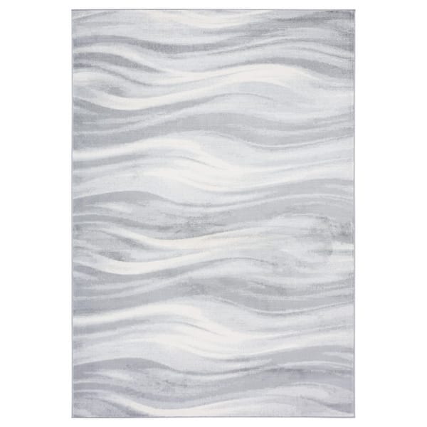 SAFAVIEH Jasper 9 ft. x 12 ft. Gray/Ivory Gradient Waves Area Rug ...