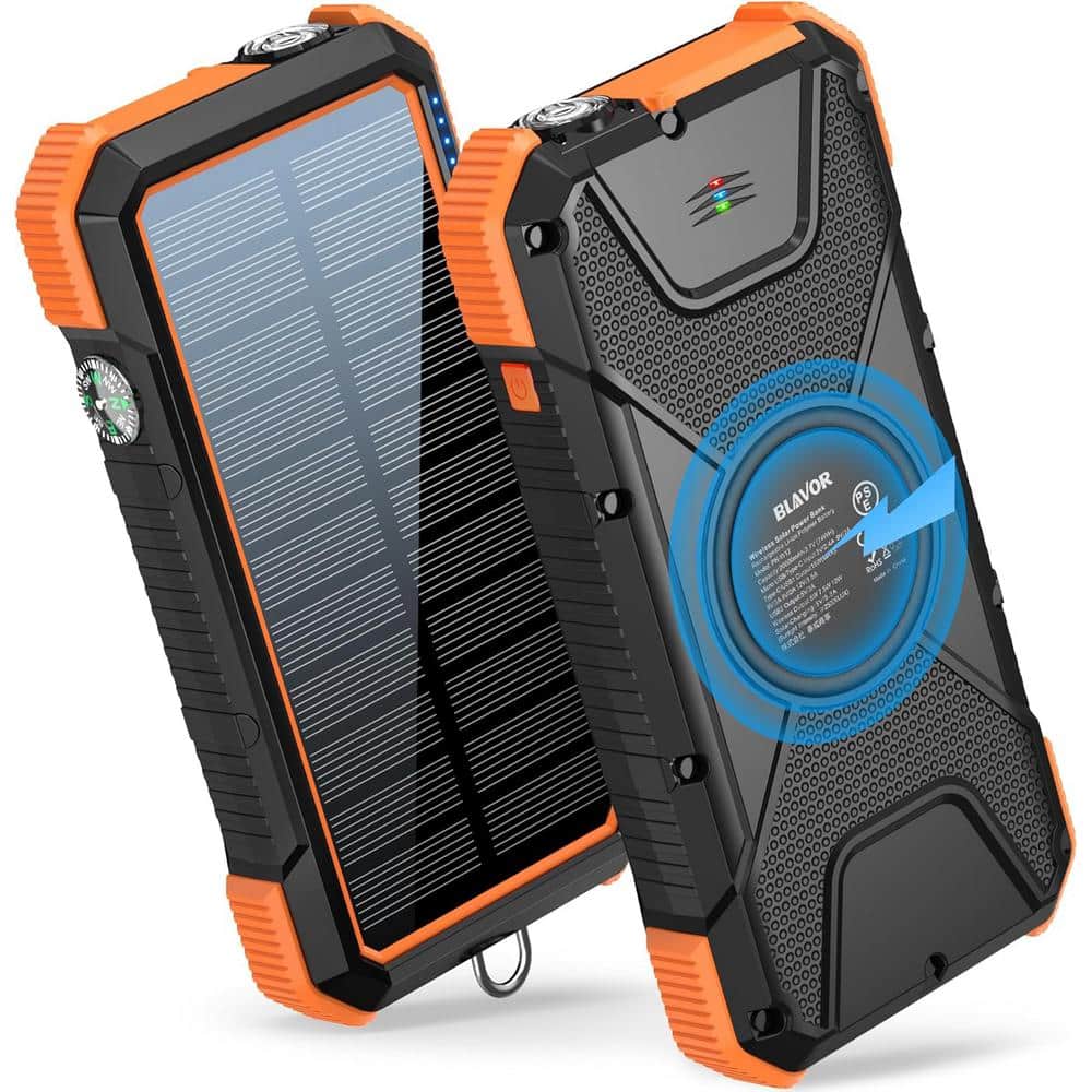 EKIEUDL Solar Portable Wireless Power Bank 20-Watt Fast Charging ...