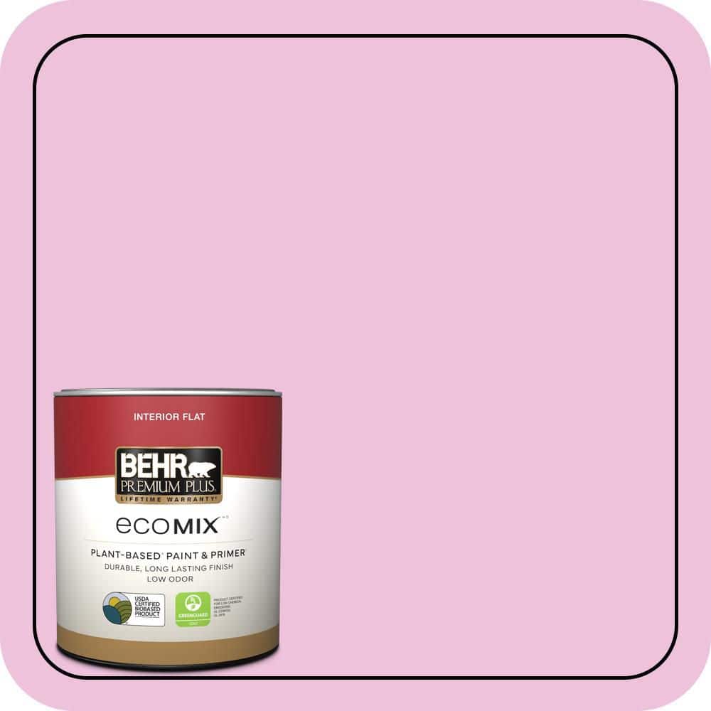 BEHR PREMIUM PLUS 1 qt. #P120-1 Starlet Pink Flat EcoMix Plant-Based ...