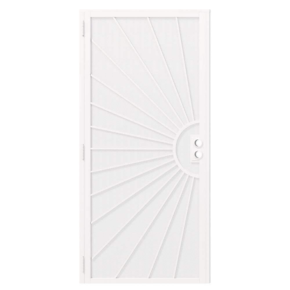 TENONER 36 in. x 80 in. Universal/Reversible, White, Iron, Pre-Bored ...