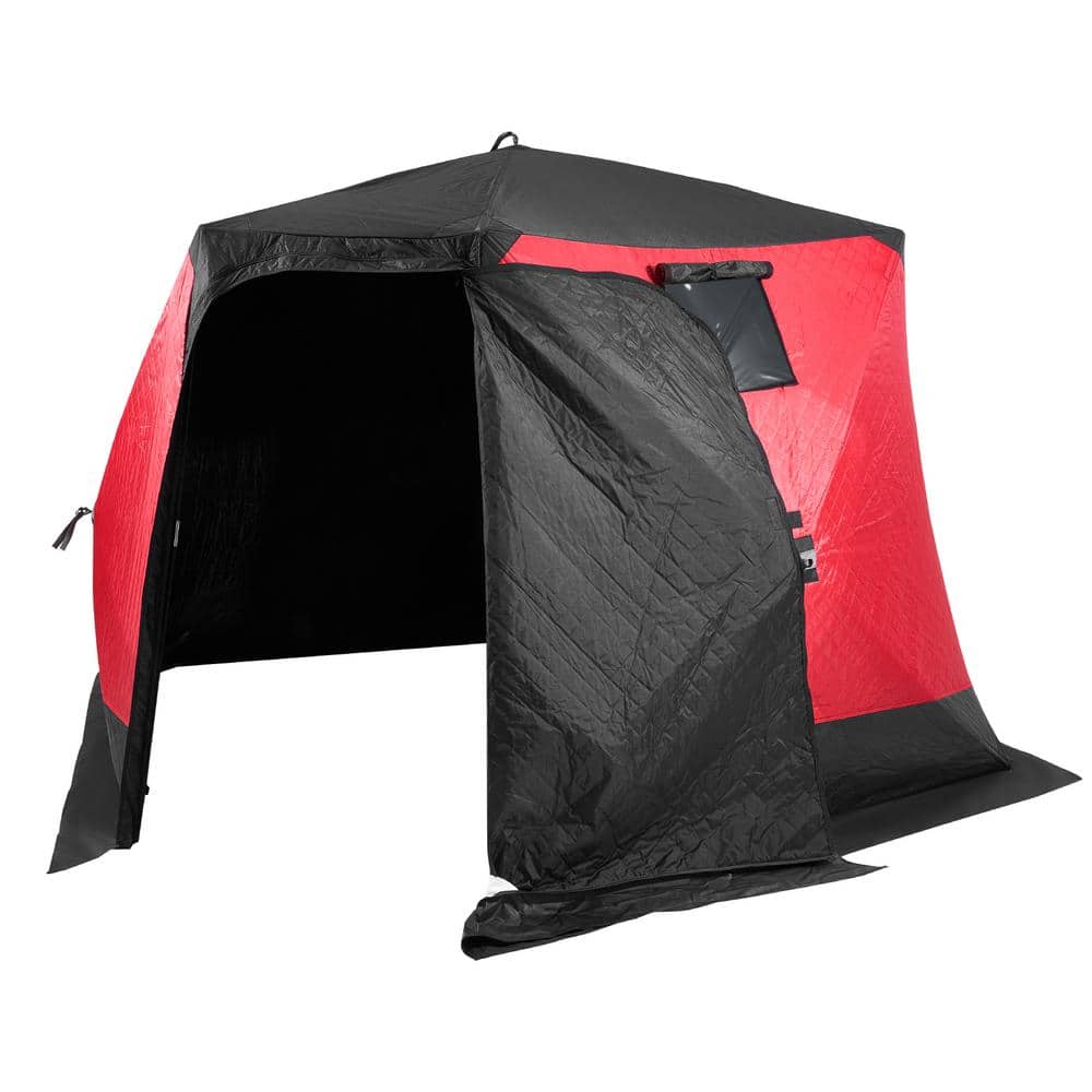 VEVOR Portable Ice Shelter, 6-8 Person Insulated Pop-Up Ice Fishing ...