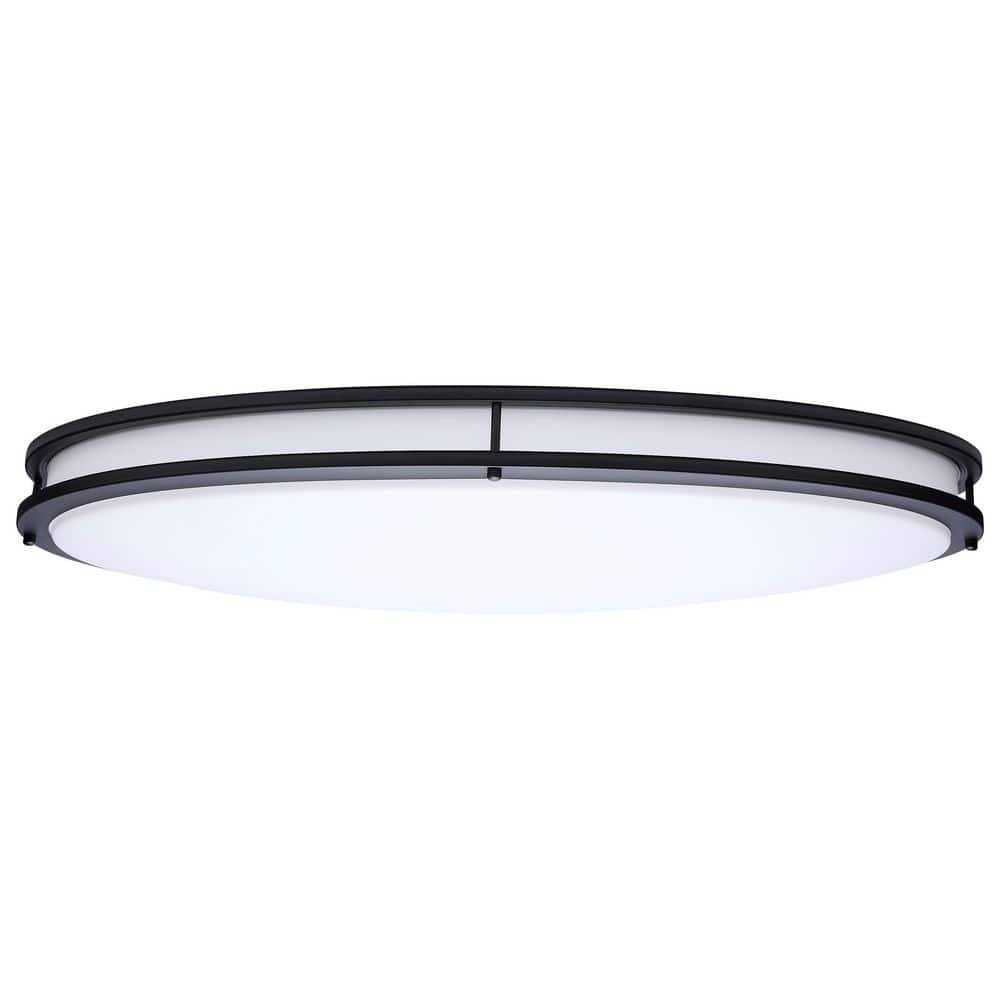 SATCO Glamour 32 in. 300-Watt Equivalent 1-Light Black Transitional ...