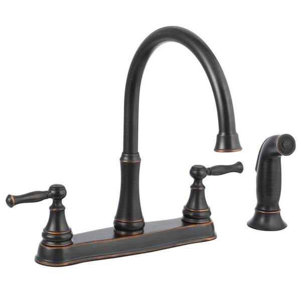 Glacier Bay Fairway 2-Handle Standard Kitchen Faucet with Side Sprayer ...