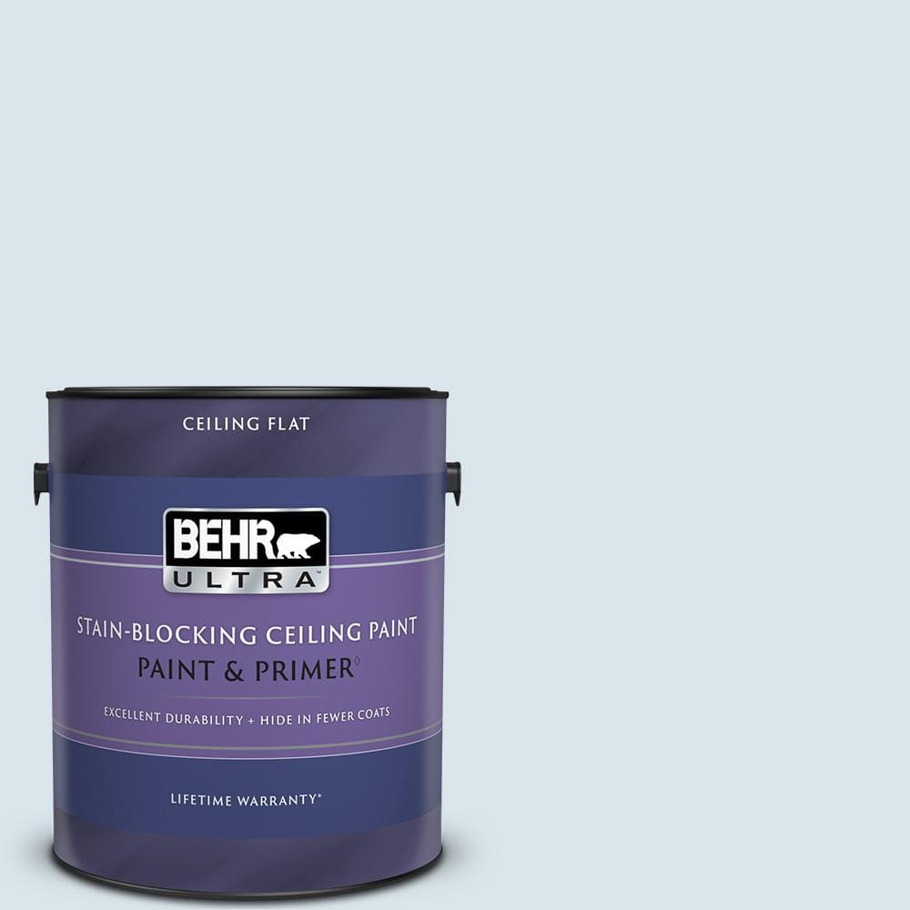 BEHR ULTRA 1 gal. #570C-1 Arctic Shadow Ceiling Flat Interior Paint and ...