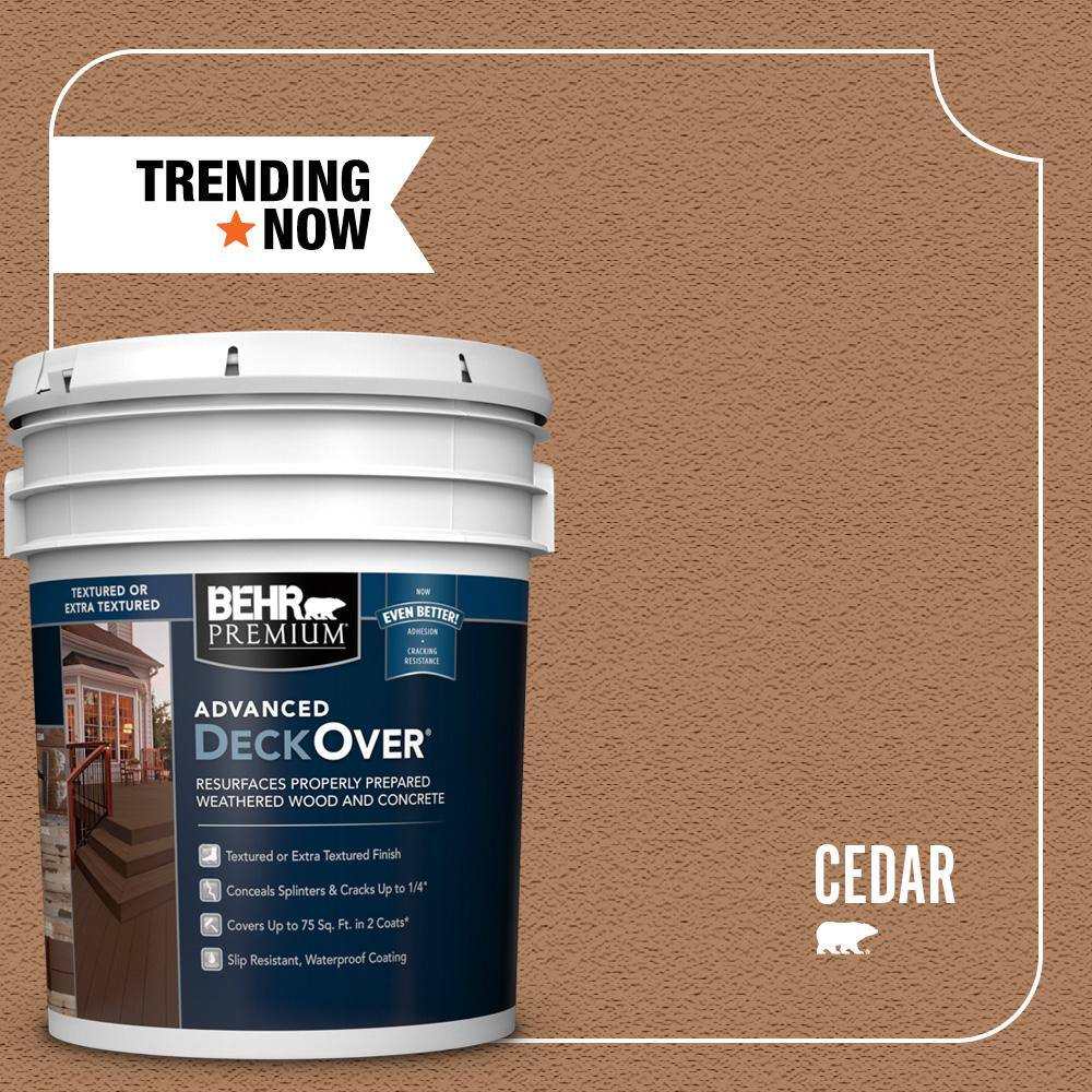 BEHR Premium Advanced DeckOver 5 gal. #SC-146 Cedar Textured Solid ...