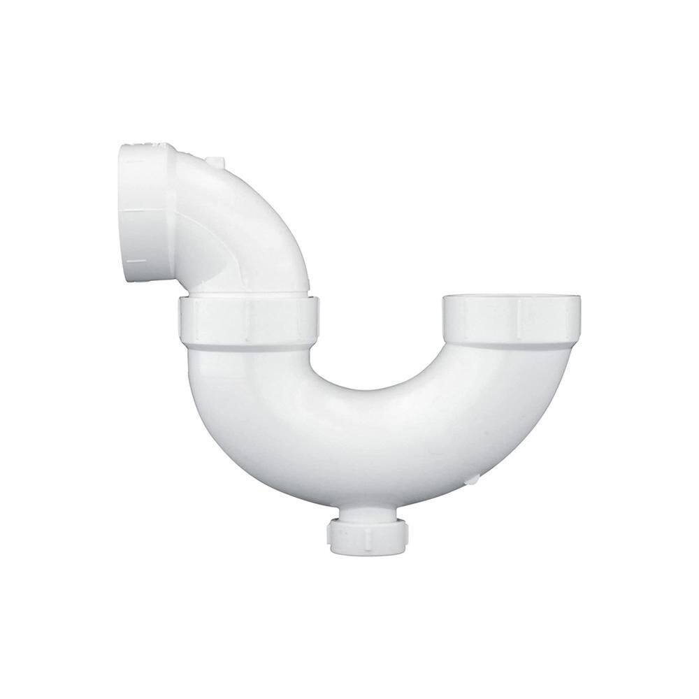 VPC 2 in. PVC DWV Hub x Hub x Cleanout with Plug P- Trap 34-LP707X-020B ...