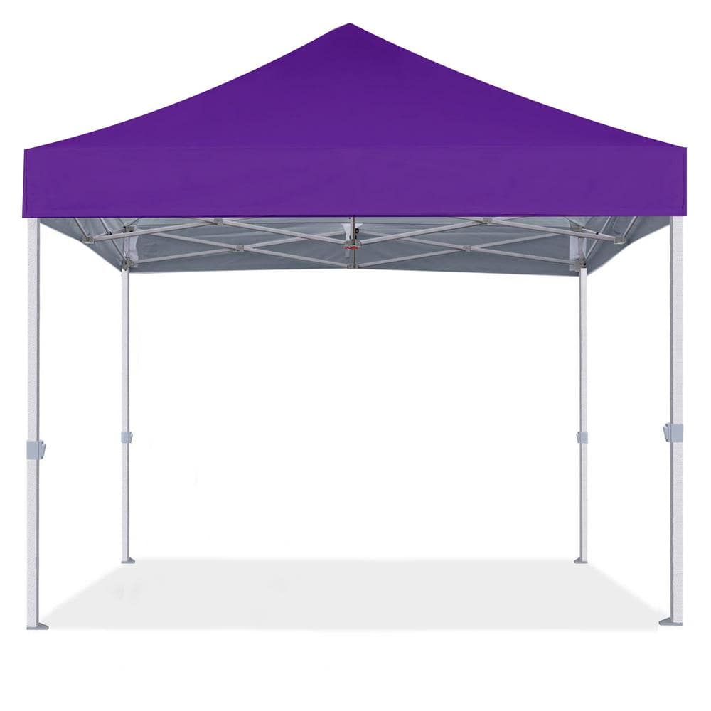 Terracemaster Commercial 10 ft. x 10 ft. Purple Pop Up Canopy Tent with ...