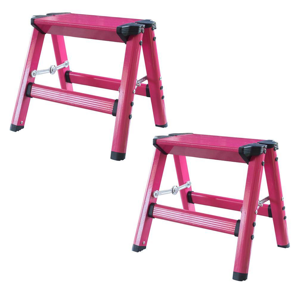 AmeriHome 1-Step Aluminum Folding Stool with 330 lbs. Load Capacity in ...
