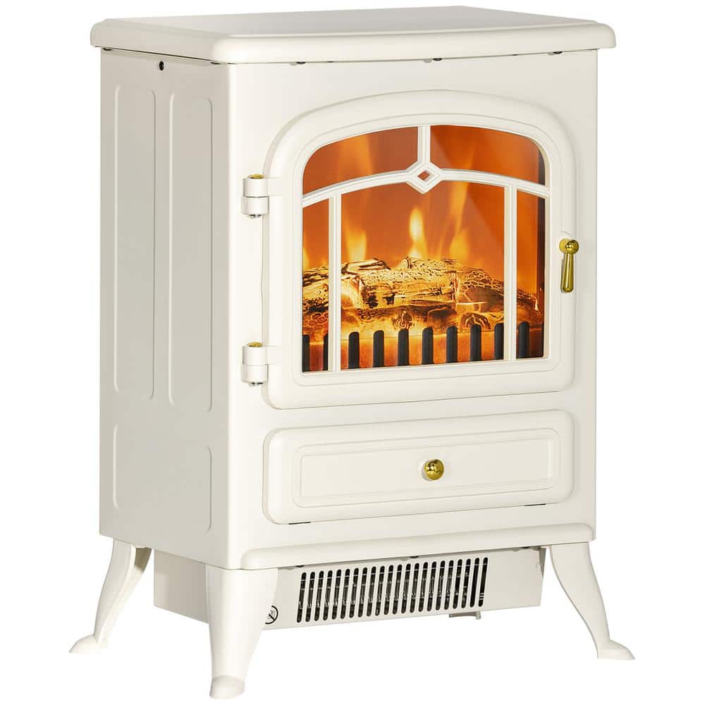 HOMCOM 16. 25in. Freestanding Electric Fireplace Heater with Realistic ...