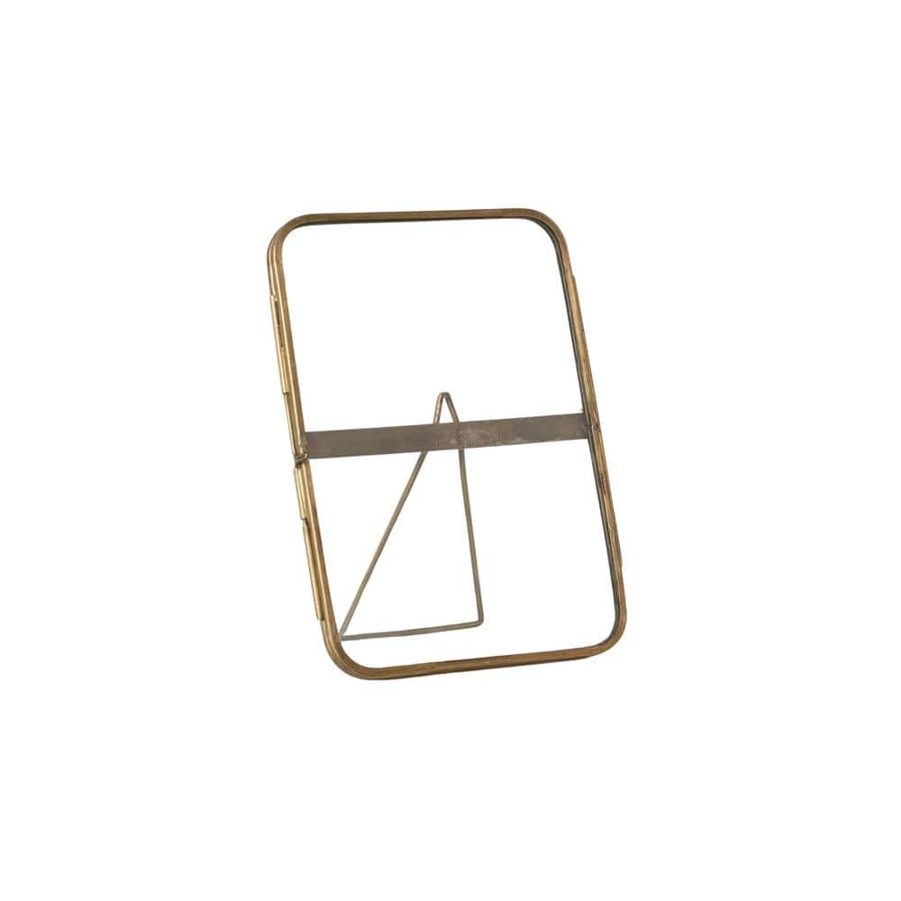 Storied Home 5 in. x 7 in. Antique Brass Elegant Brass and Glass ...