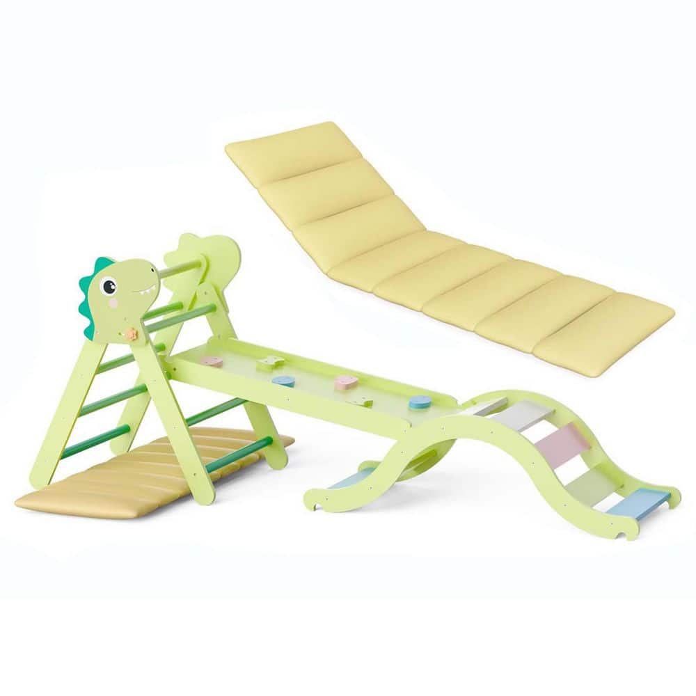 LUKVIZO Triangle Set with Cushion 9 in 1, Foldable Wooden Climbing Toys ...