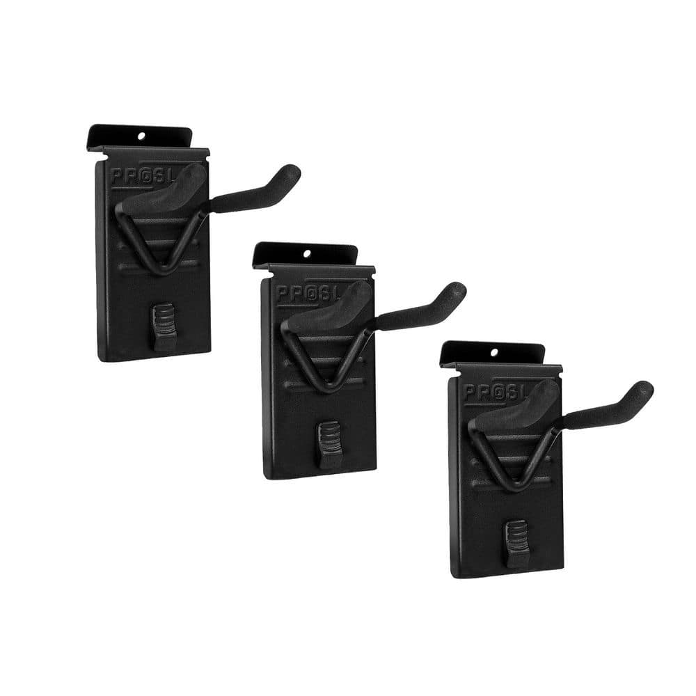 Proslat 40 lb. Load Capacity Stealth Double 4 in. Hook in Black (3-Pack ...