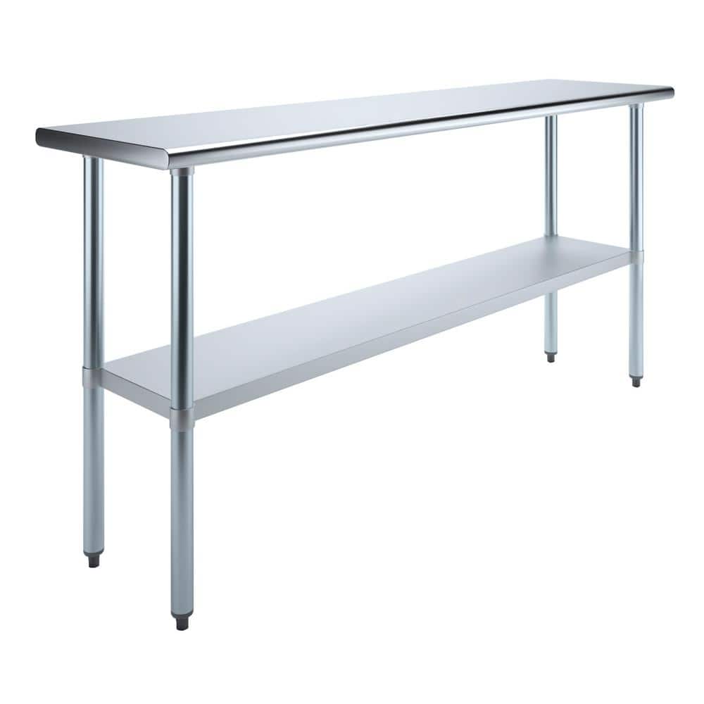 AMGOOD 18 in. x 72 in. Stainless Steel Kitchen Utility Table with ...