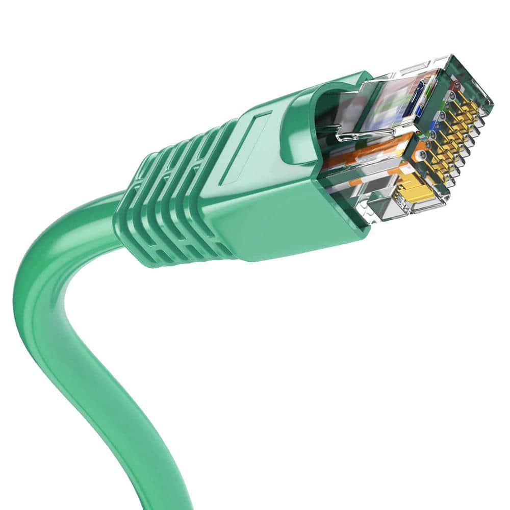 Syston Cable Technology 200 ft. Green CMP Cat 5e 350MHz 24AWG Solid Bare Copper Ethernet Network ...