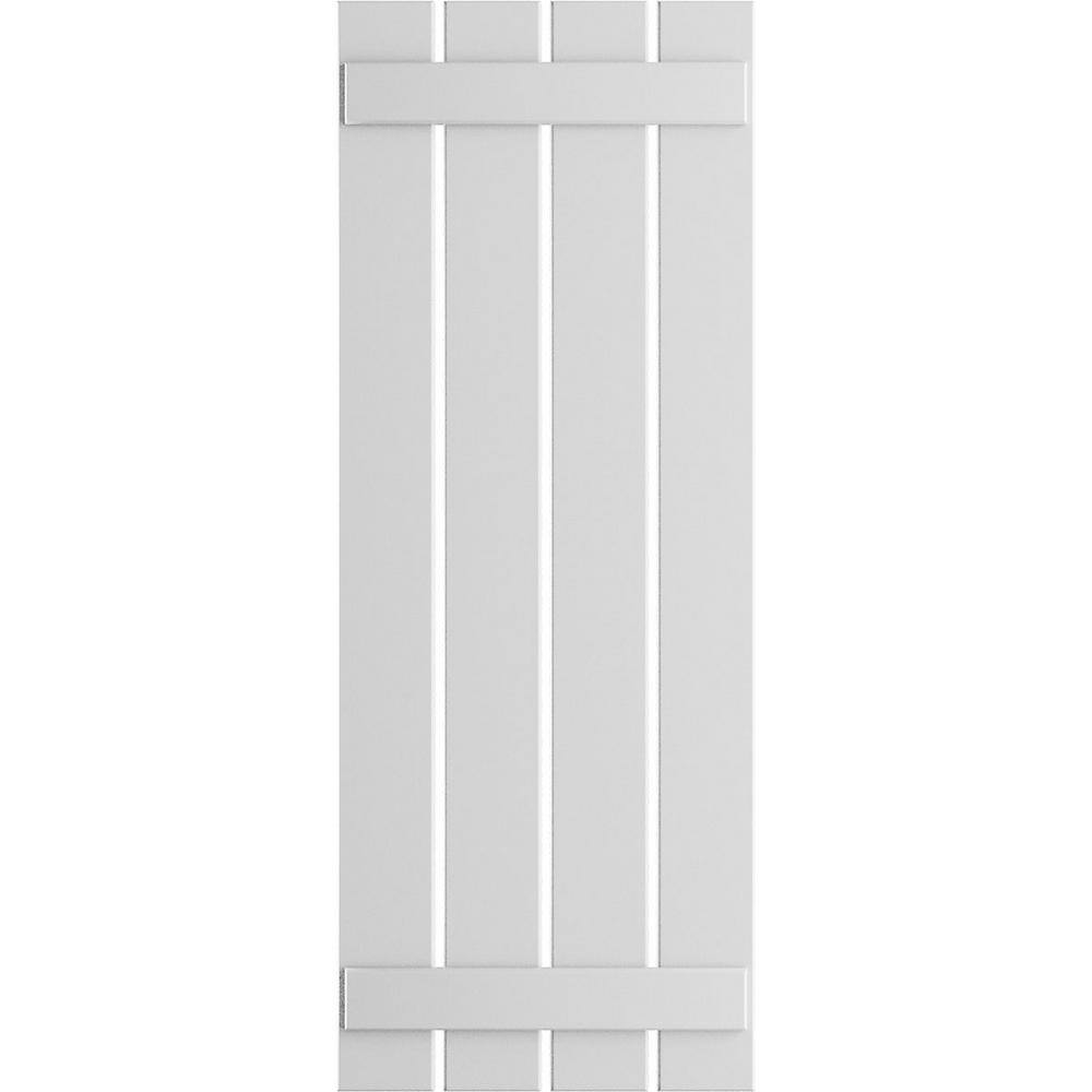 Ekena Millwork 23 in. x 80 in. True Fit PVC Four Board Spaced Board and ...